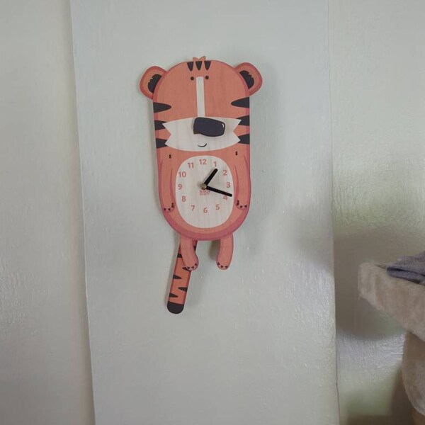 Tiger Pendulum Clock | Jungle Safari Nursery Decor | Jungle Animals ...