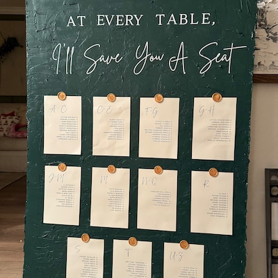 Alphabetical Seating Cards Template, Elegant Wedding Seating Cards ...