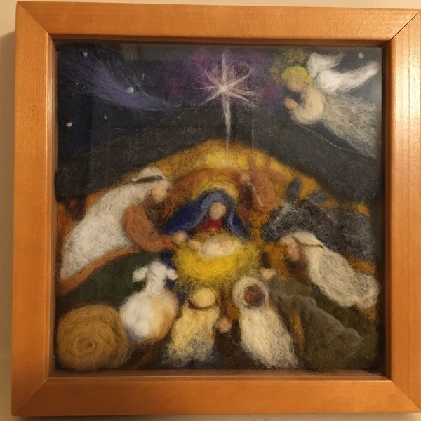 Felted Nativity Set 11 Pieces. Needle Felt Nativity Scene. Waldorf Holy ...