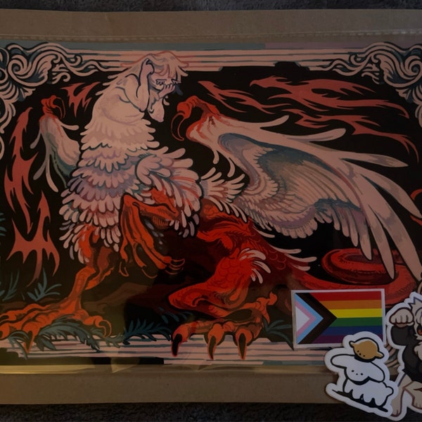 Red Dragon Falin Art Print 7.5x11 Dungeon Meshi Art - Etsy