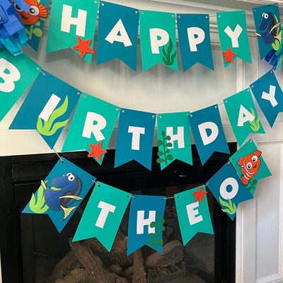 Finding Nemo Banner,finding Dory Banner,nemo Birthday Banner,highchair ...
