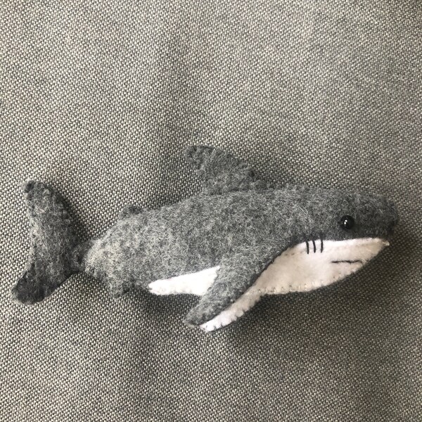 Shark Sewing Pattern Felt, DIY Shark Ornament, Ocean Animal Pattern ...