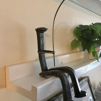 Set of 6 Small Handmade Blacksmith Hooks Made From Horseshoe Nails With ...