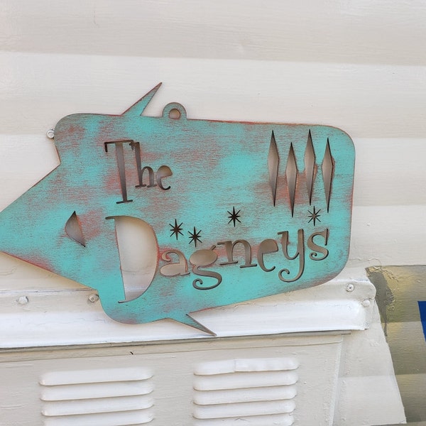 Mid Century Modern Custom Wall Art Wood, Atomic Age Sign, Custom Name ...