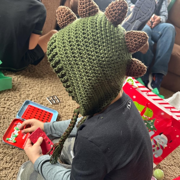 Crochet Dinosaur Pattern, Dinosaur Hood Pattern, Dino Hat Pattern, DIY ...