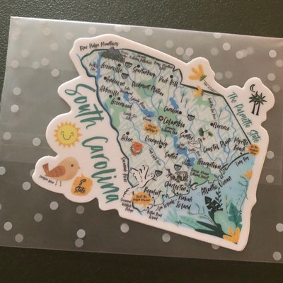 South Carolina State Vinyl Sticker - Etsy