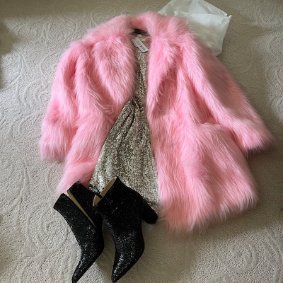 Baby Blue Fur Coat Fluffy Jacket Furry 100% Polyester - Etsy