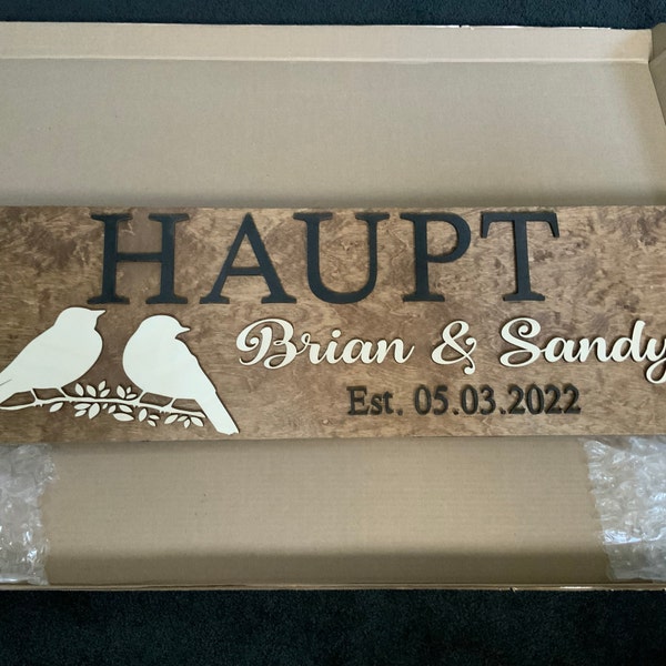 Love Birds Sign | Custom Couples Gift | Personalized Wedding Gift ...