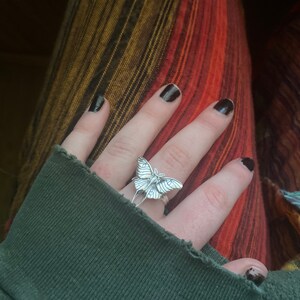 Luna Moth Ring Moth Ring Sterling Silver Ring Silver Moth | Etsy