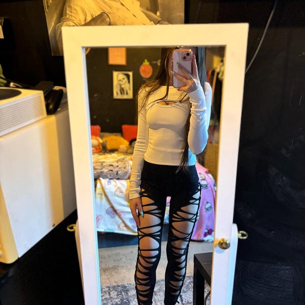 Slit Weaved Braided Thigh High Bell Bottom Flare Leg Warmers. Handmade ...