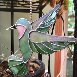 Farmhouse Inspired Stained Glass Panel in Distressed Wood Frame ...