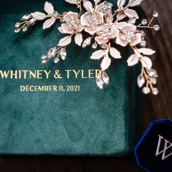 Wedding Ring Box Best Seller, Personalized Ring Box, Green Velvet Ring ...