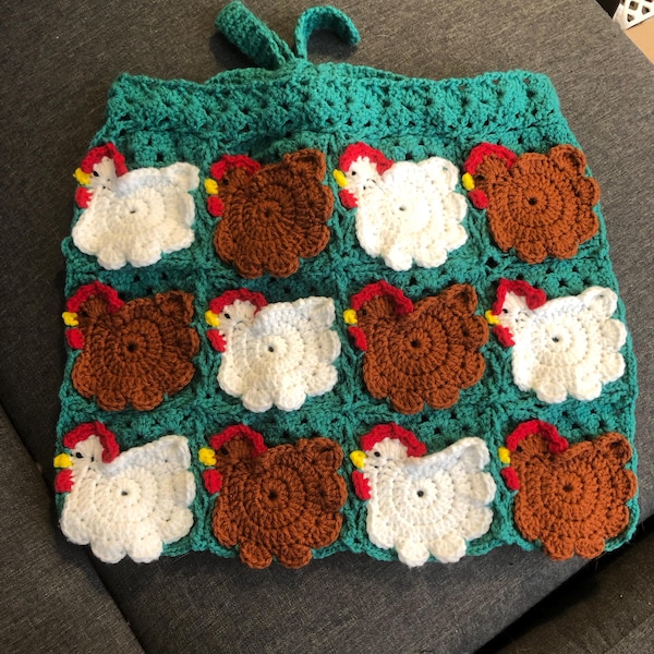 Nesting Hens Egg Gathering Apron, Crochet Pattern, No Sew, Egg Apron ...