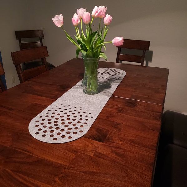 Modern Table Runner / Felt Runner / Black Table Decor / Housewarming ...