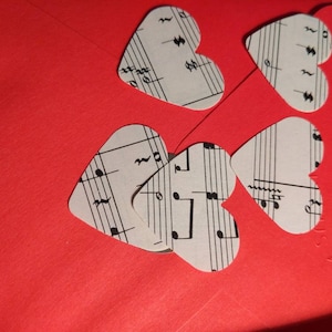 Music Paper Hearts 100 Vintage Sheet Music Paper Hearts, Vintage Craft ...