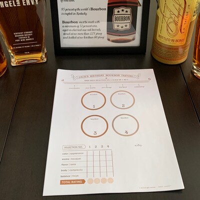 COCKTAIL Tasting Flight Score Mat Rate Your Drink Instant Download Full ...