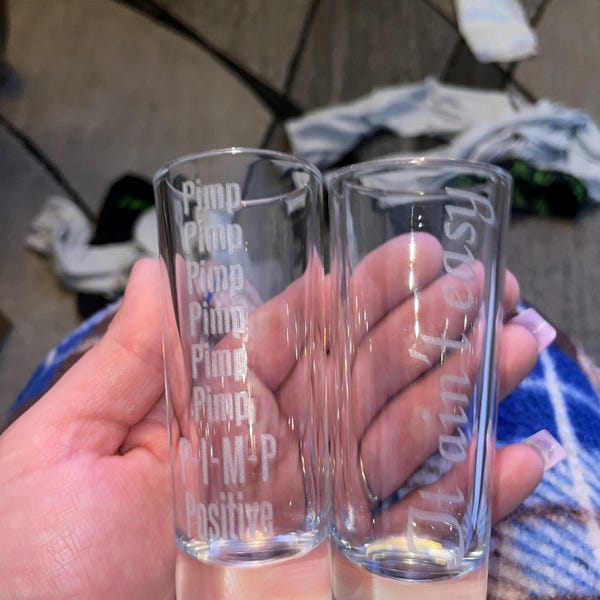 Custom Laser Engrave Tall Shot Glasses, SHIPS FAST, Etched Shot Glass ...