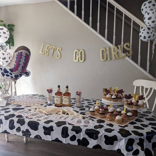 Let's Go Girls Banner - Bachelorette Party, Customized Banner, Western ...