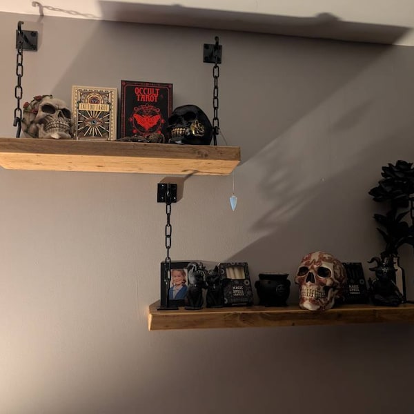 Shelving, Rustic Shelves, Chain Shelf, Hanging Shelves. - Etsy UK