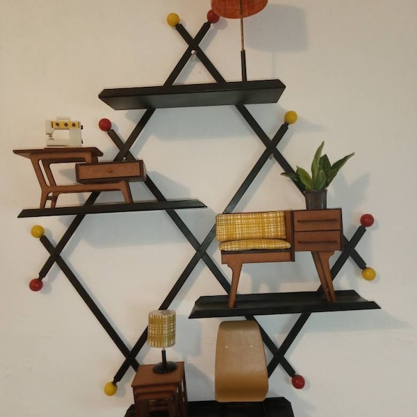 1950's TV Table / Side Table - Dollshouse Miniature Furniture Kit 1:12 ...