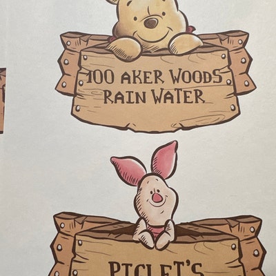 Printable Winnie the Pooh Party Drink Label, Hundred Acre Wood Party ...
