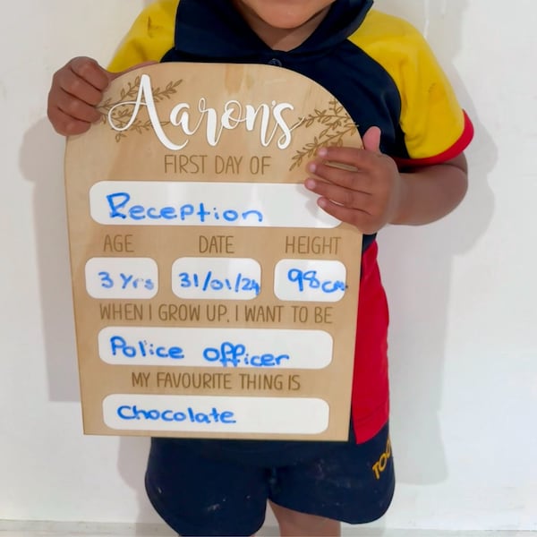 Personalised First Day Board, Customisable First Day Board, Kids First ...