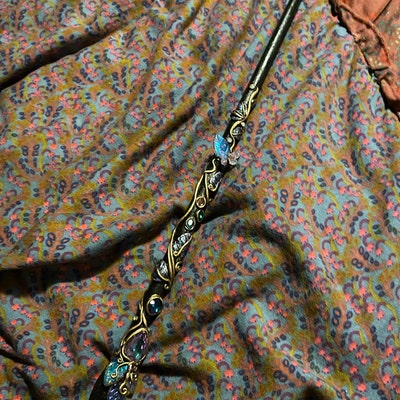 Magic Wand Black Tourmaline Crow's Skull Wand With BOX - Etsy