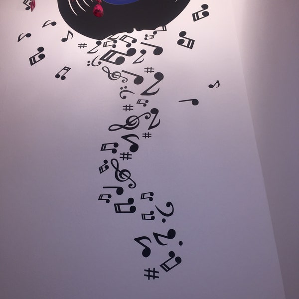 Musical Notation With Disc Wall Decals Musical Mark Vinyl Wall Sticker ...