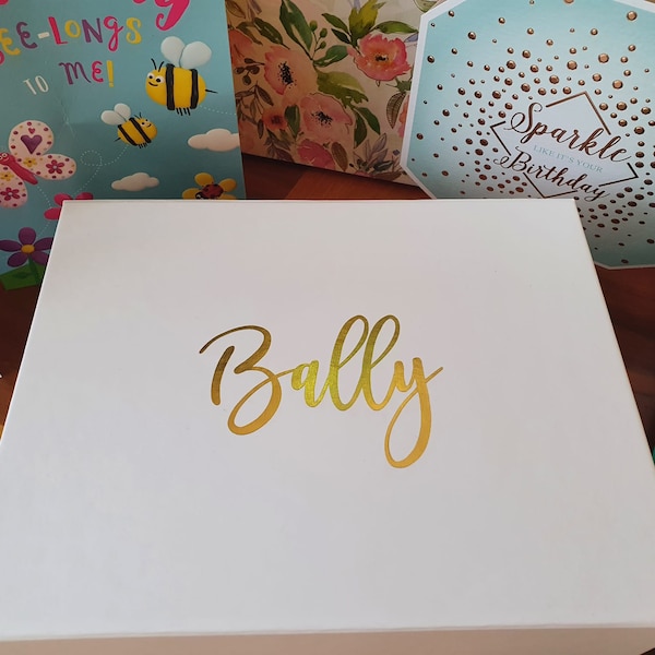 Real Foil Print, Personalised Gift Box With Name, Custom Gift Box With ...