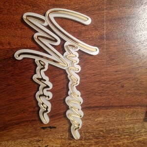 Personalised Double Layer Topper Swirly Style, Wedding Cake Topper ...