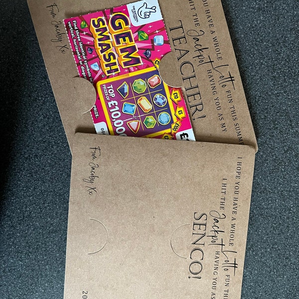 Personalized Teacher Scratch Card Holder: End of Term Gift - Etsy