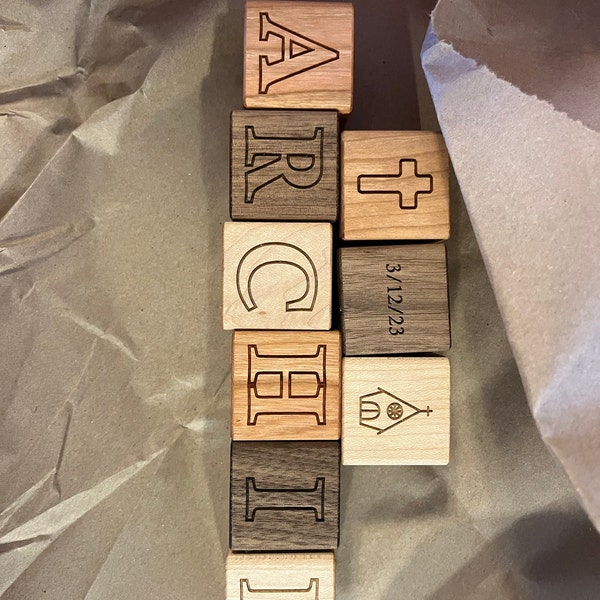 BAPTISM NAME BLOCKS Personalized Baby or Child's Christening or ...
