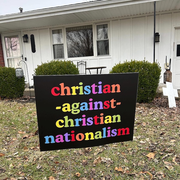 Progressive Christian Yard Sign, Anti Christian Nationalism, Stop ...