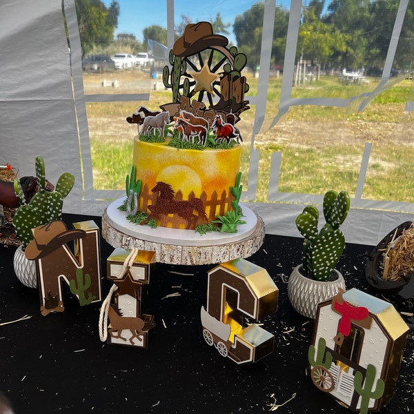 Western Cake Topper, Western Party, Cake Topper, Western Party, Western ...