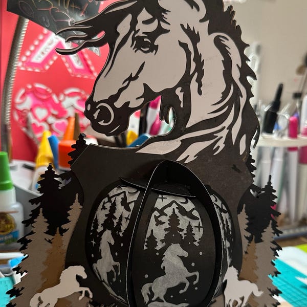 Cute Turkey Thanksgiving Lantern Svg, Turkey Shadow Box, Lantern Paper ...