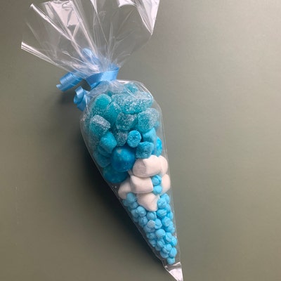 Personalised Pre Filled Halal Blue Sweet Cones Bridal Shower Birthday ...