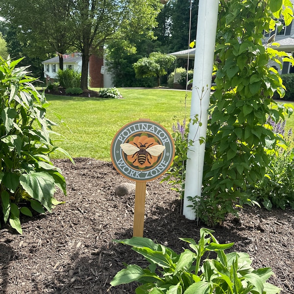 Bees' Pollinator Work Zone - Yard and Garden Sign - Etsy