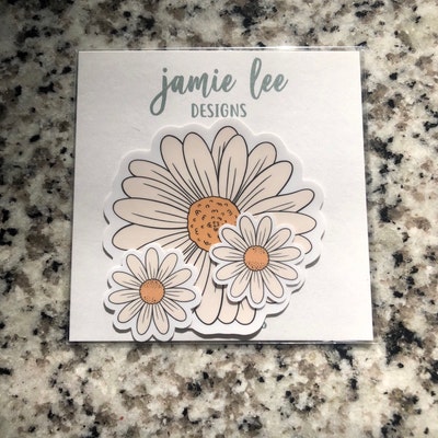 Daisy Flower Stickers Flower Stickers Die-cut Sticker - Etsy