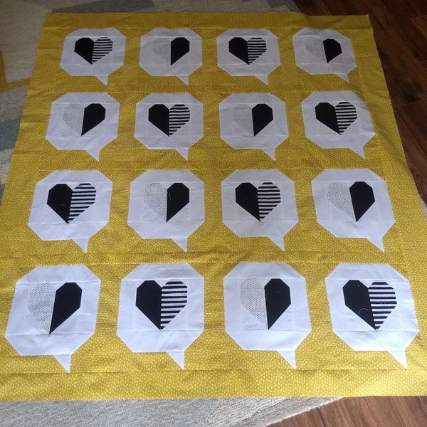 I Heart You PDF Quilt Pattern - Etsy