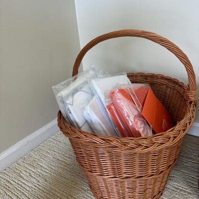 Extra Long Basket With Handle, Very Large Wicker Basket, Long Basket ...