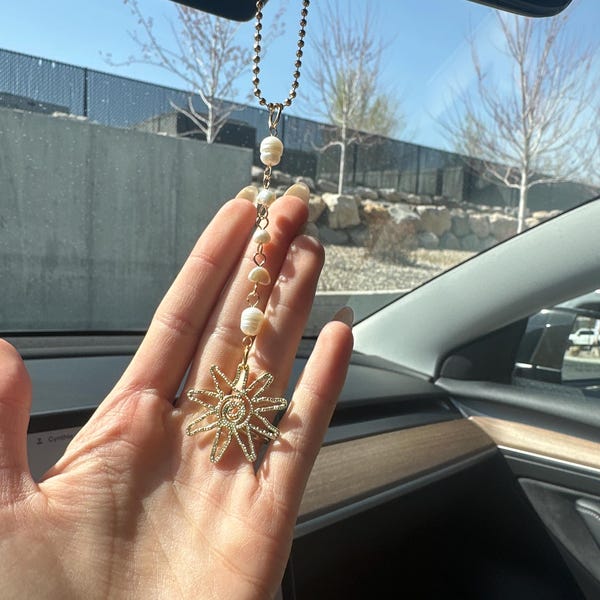 Sunny Crystal Car Charm. Enchanting and Unique Car Accessory. Cute Boho ...