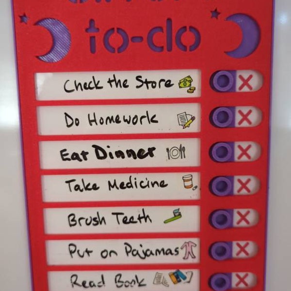 Rainbow Sliding Routine Chart, Chore Chart, Daily Checklist, Kids Daily ...