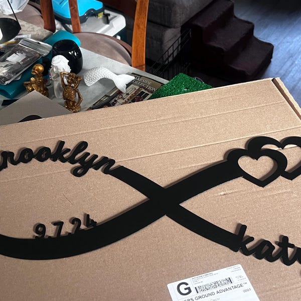 Personalized Wedding Gift for Couple Custom Infinity Sign Wedding Date ...