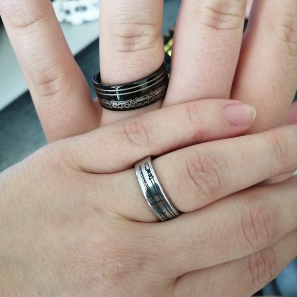 Nier Lunar Tear Wedding Ring, Nier Automata Game Ring, Gamer Engagement ...