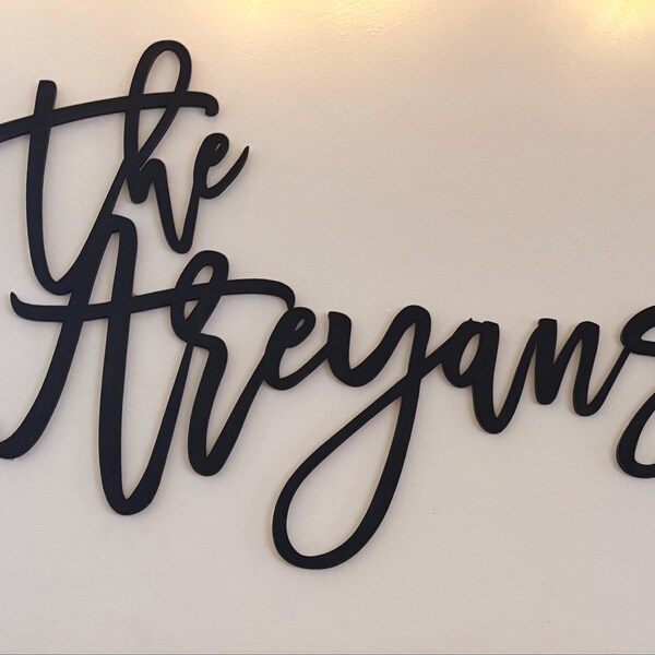 Custom Last Name Sign | Personalized Family Name Words | Wedding ...