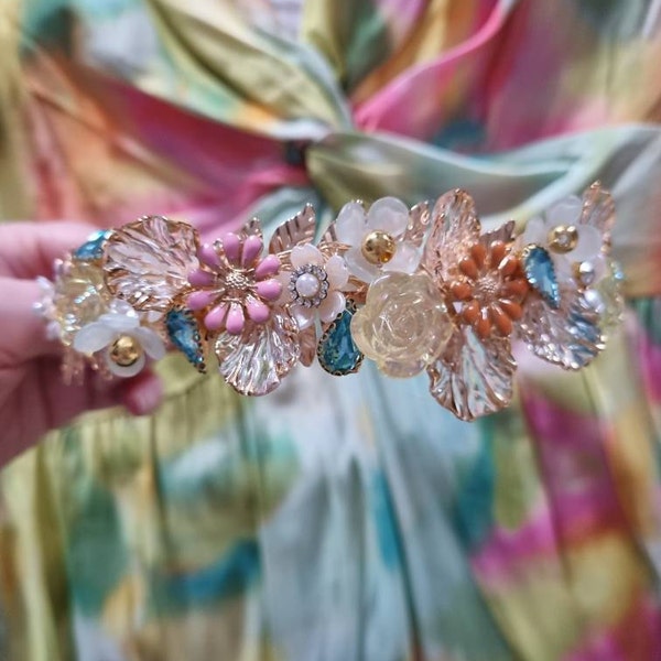 Floral Headpieces, Fascinator, Art Deco Headband, Crystal Headbands ...