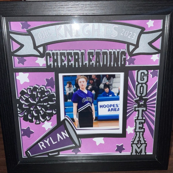 Cheerleading Shadow Box Svg, Shadow Box Svg, Cheerleading Svg, Cheer ...