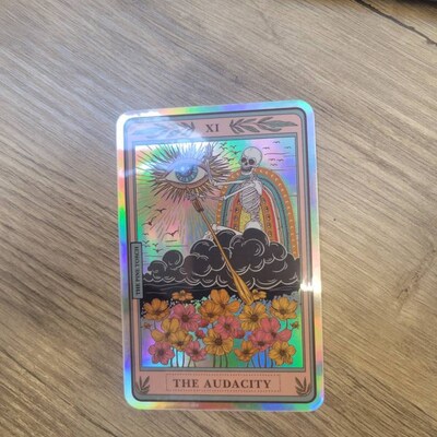 The Audacity Tarot Card Holographic Sticker, Audacity Tarot Card ...