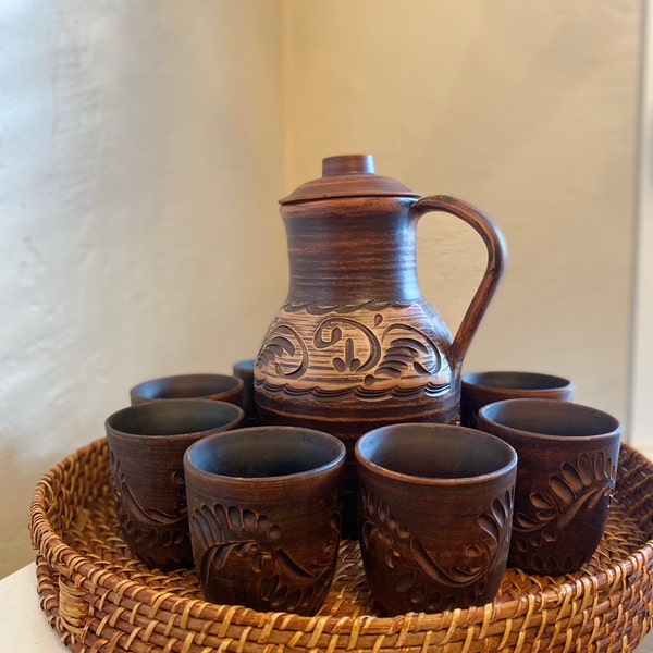 Set of 3 Georgian Frying Pan Ketsi Unglazed Handmade Clay Plate Ceramic ...