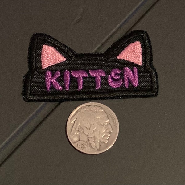 Cat Name Patch. Embroidered Pet Nametag. Cat Ears Name Patch. Iron On ...